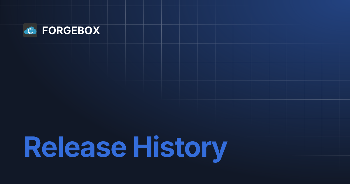 Release History | FORGEBOX